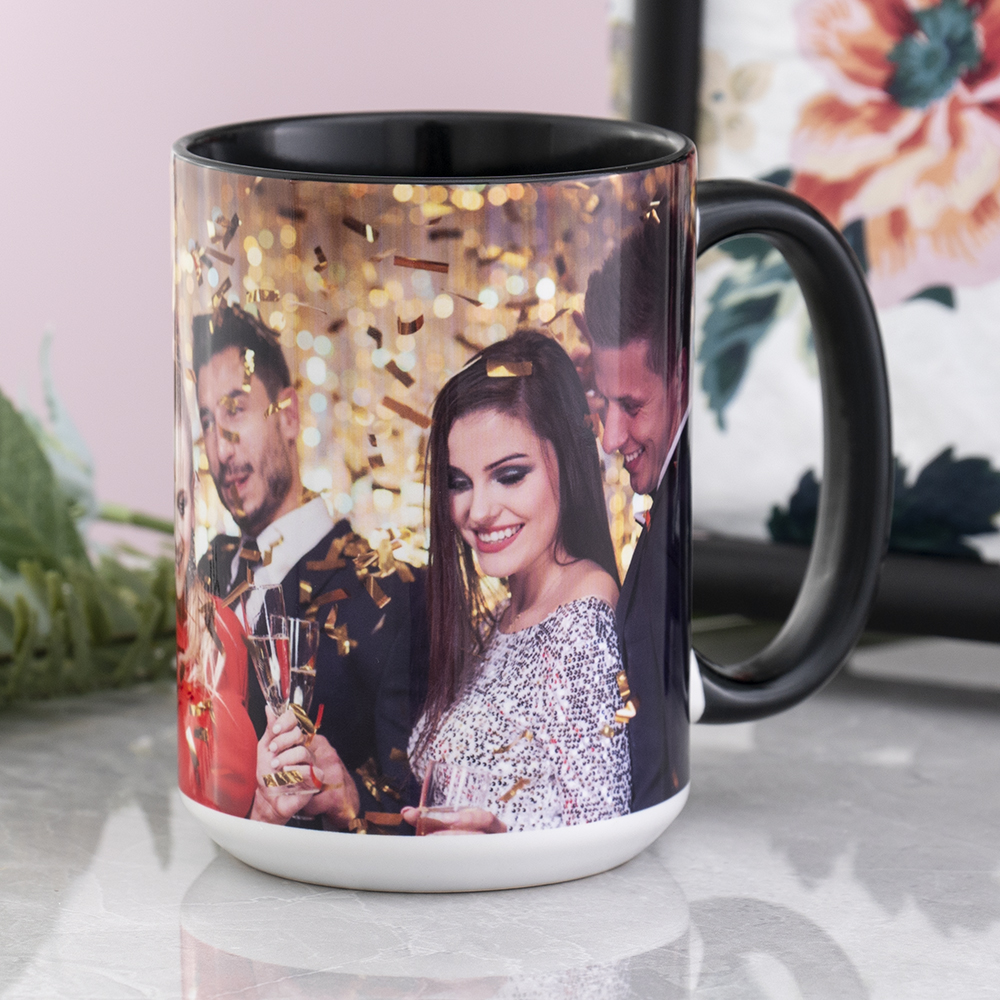 Custom 15 oz Combo Color Photo Mugs In Bulk | Vivoprint