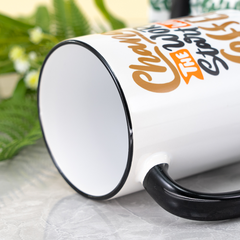 15 oz Custom Rim Handle Color Mug | 15 oz Personalized Handle Color Mug ...