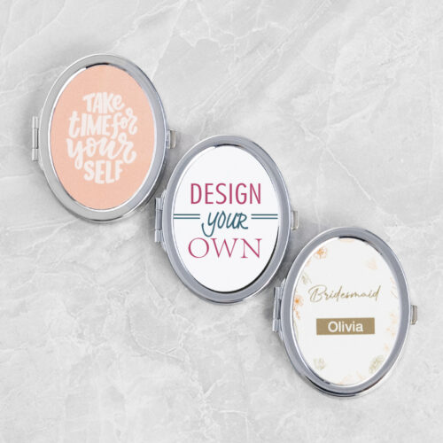 Customized Oval Compact Mirror | Personalized Compact Mirror | Vivoprint