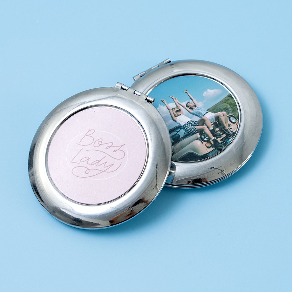 Customized Round Compact Mirror | Personalized Compact Mirror | Vivoprint