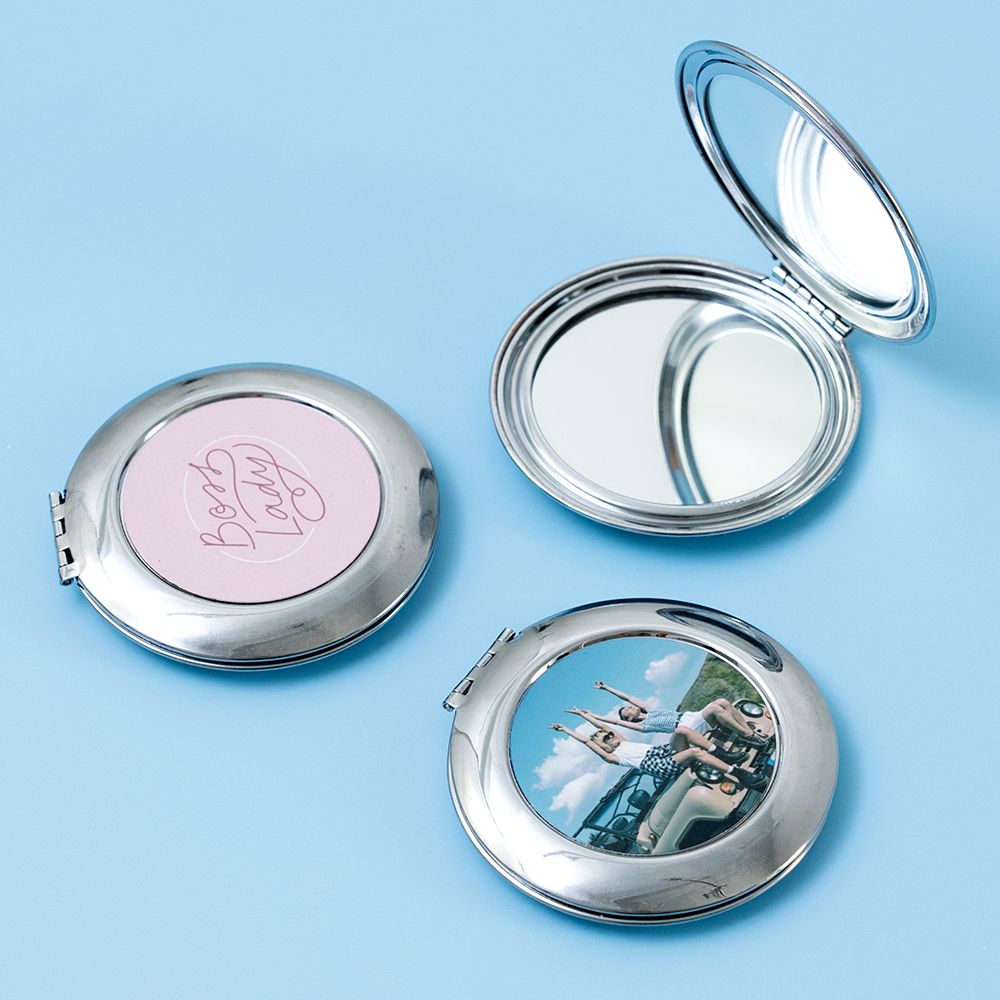 Customized Round Compact Mirror | Personalized Compact Mirror | Vivoprint
