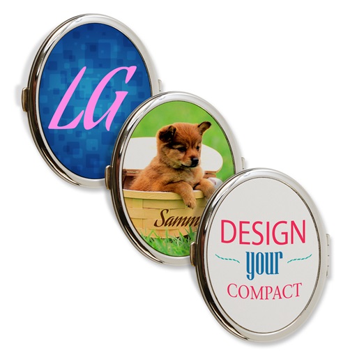 Customized Oval Compact Mirror | Personalized Compact Mirror | Vivoprint