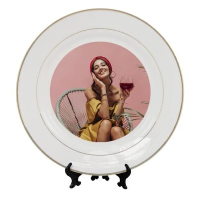 Custom Plate with Gold Trim | Personalized Gold Trim Plate | Vivoprint