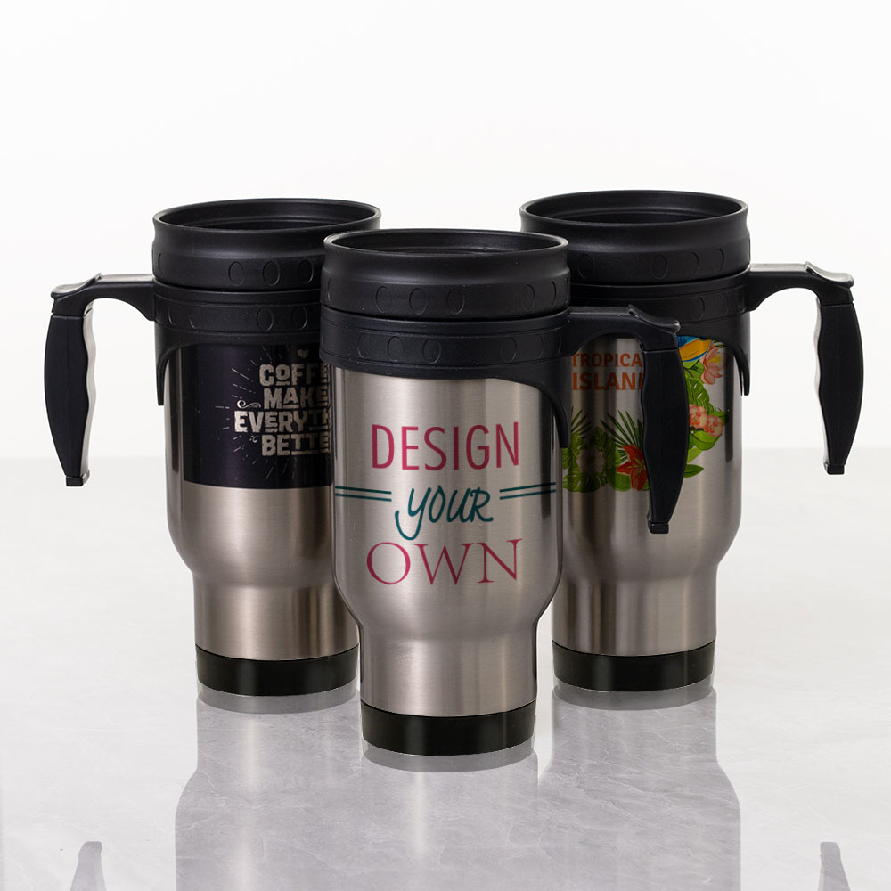 Custom 10 oz Stainless Steel Travel Mug | Personalized Travel Mug ...