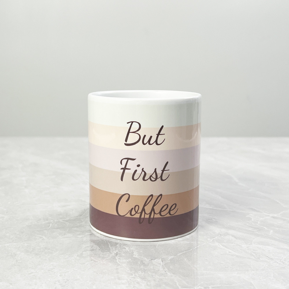 Kckstart Your Day with Style: 11 oz "But First Coffee" Ombre Mug