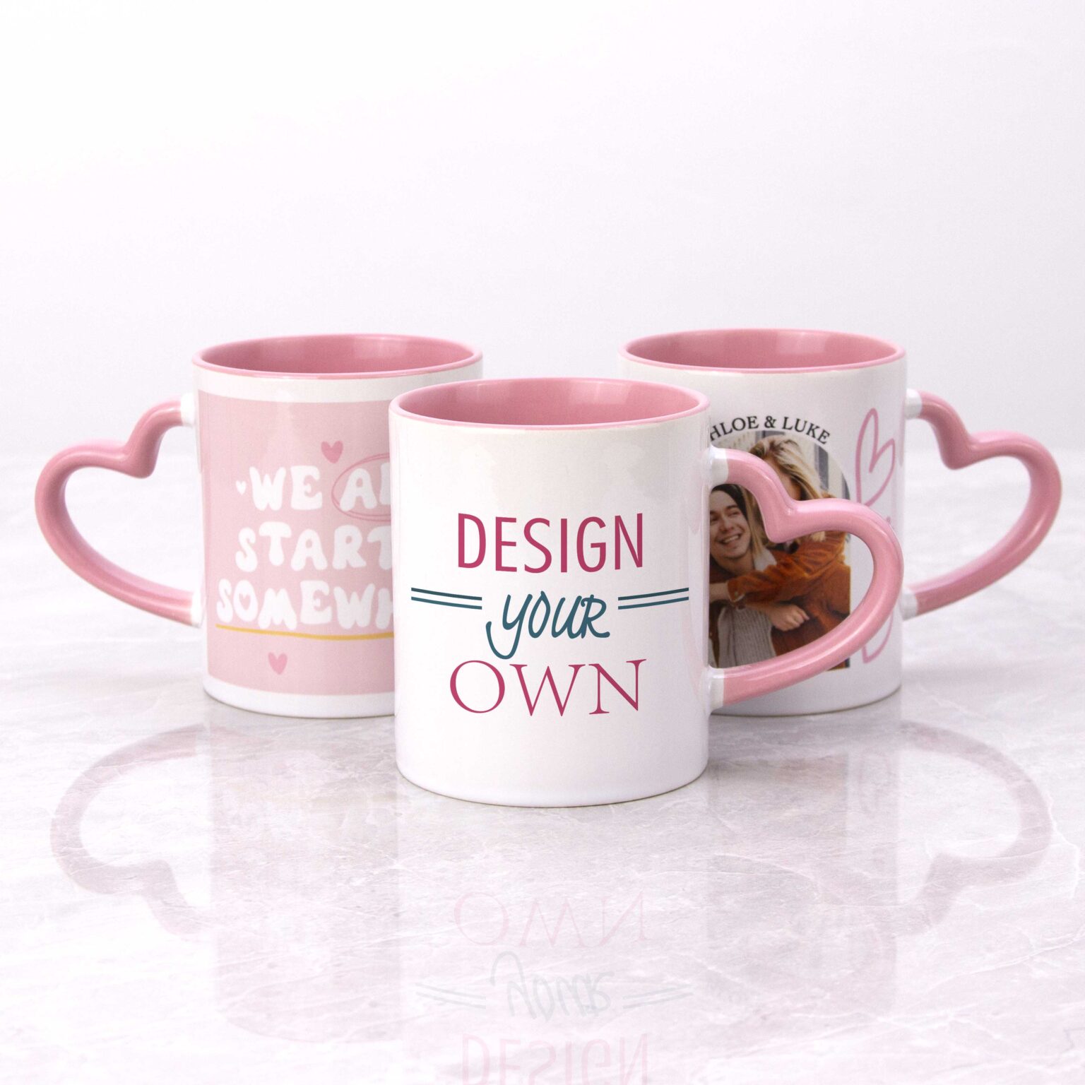 Custom Color Mugs with Heart handle | Personalized Mugs | VivoPrint