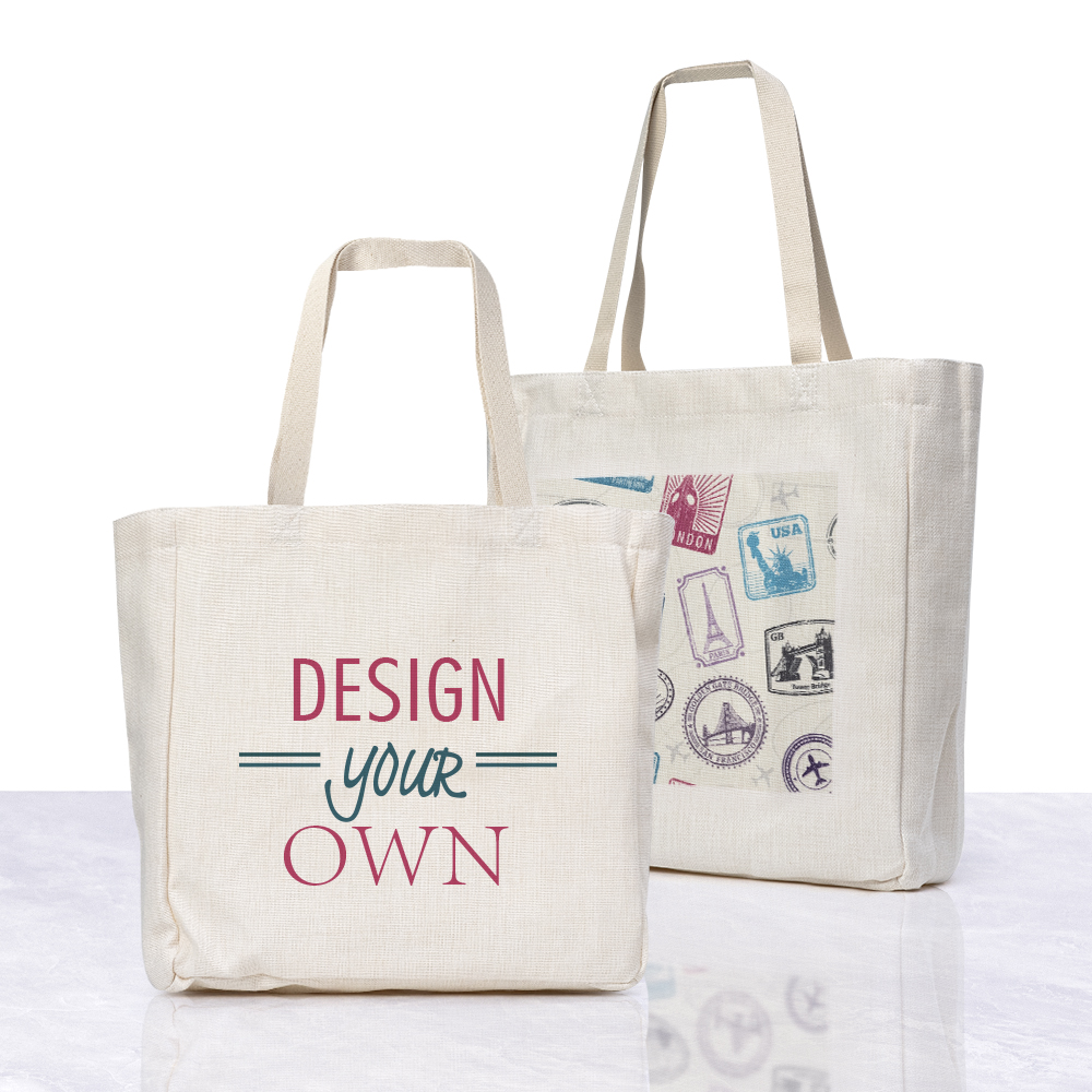 Large Personalized Cotton-Linen Tote Bag - Soft and Sturdy