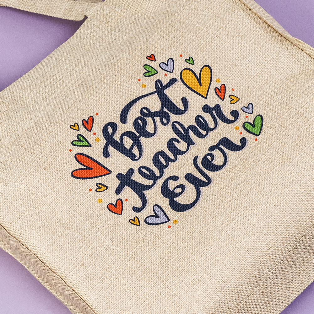 Large Burlap Tote Bag - Design your own
