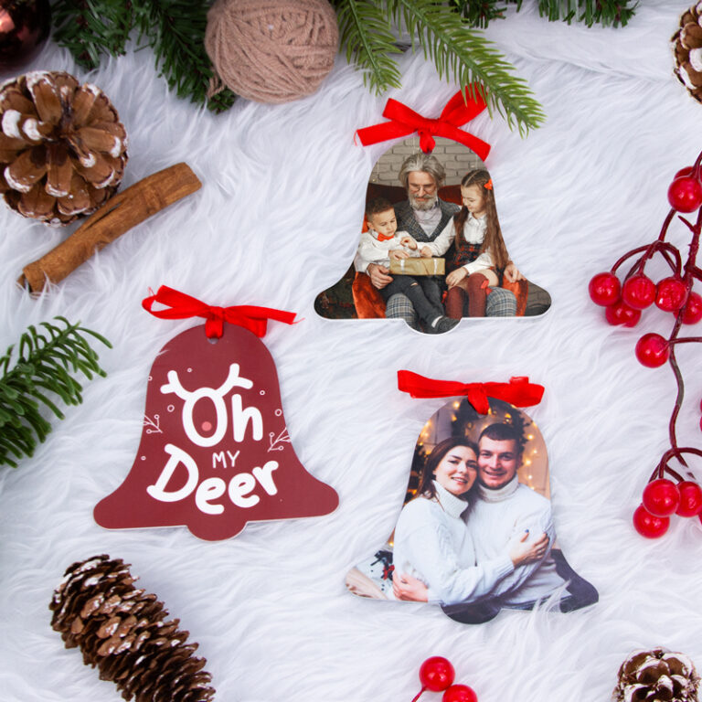 Personalized Bell-Shaped Plastic Photo Ornament | VivoPrint